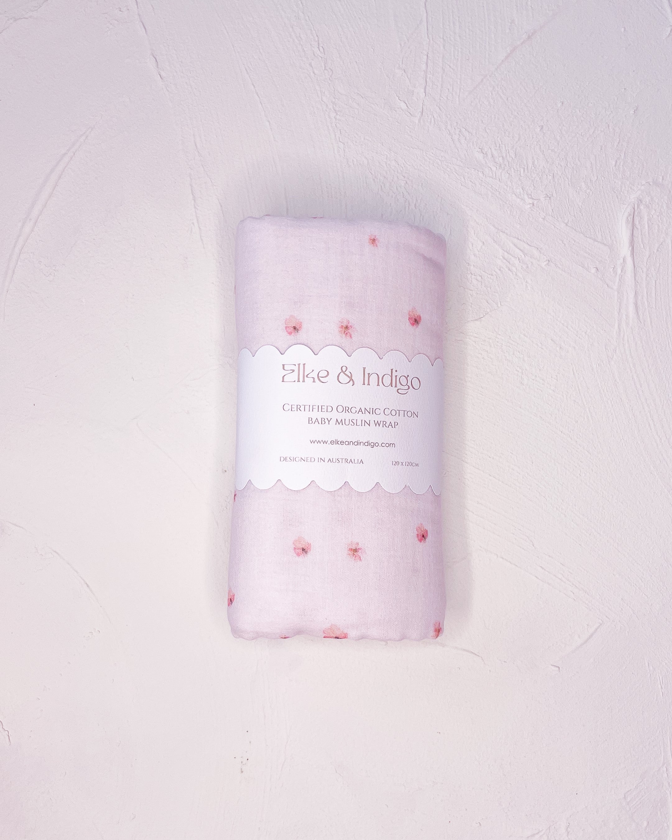 Organic Cotton Muslin Wrap - Blossom – Elke and Indigo